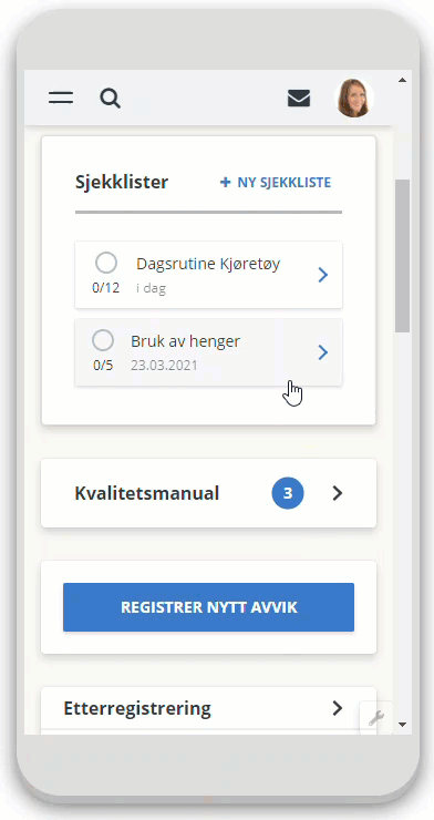 La ansatte bruke sjekklister på mobil